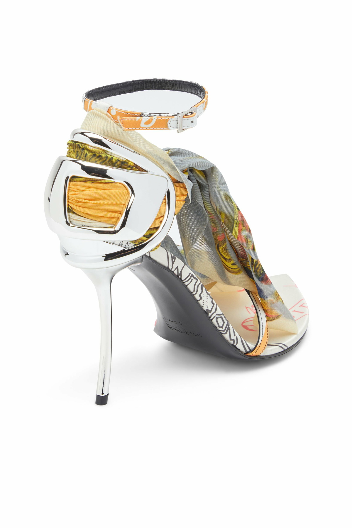 Diesel D-Ten & Half-Bandana stiletto sandals in satin - Sandals Womens ...