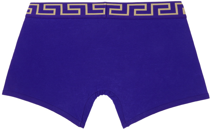 Versace Underwear Blue Greca Boxers Versace Underwear