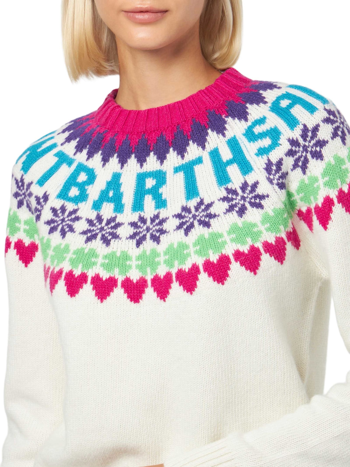 MC2 Saint Barth Woman White Sweater New Queen With Fair Isle Jacquard ...