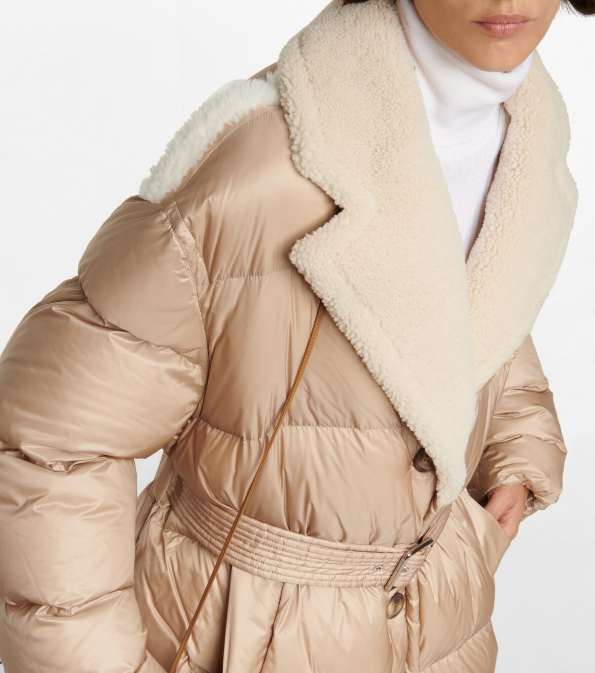 Moncler - Gourguet shearling-trimmed down coat Moncler