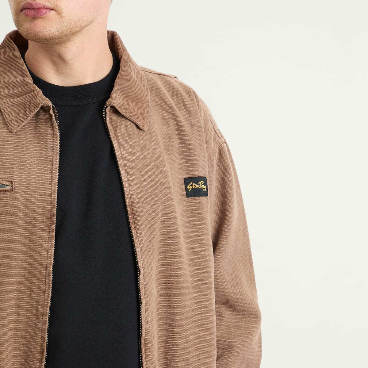 Stan Ray Men's Roughneck Collared Bomber Jacket in Washed Acorn Stan Ray