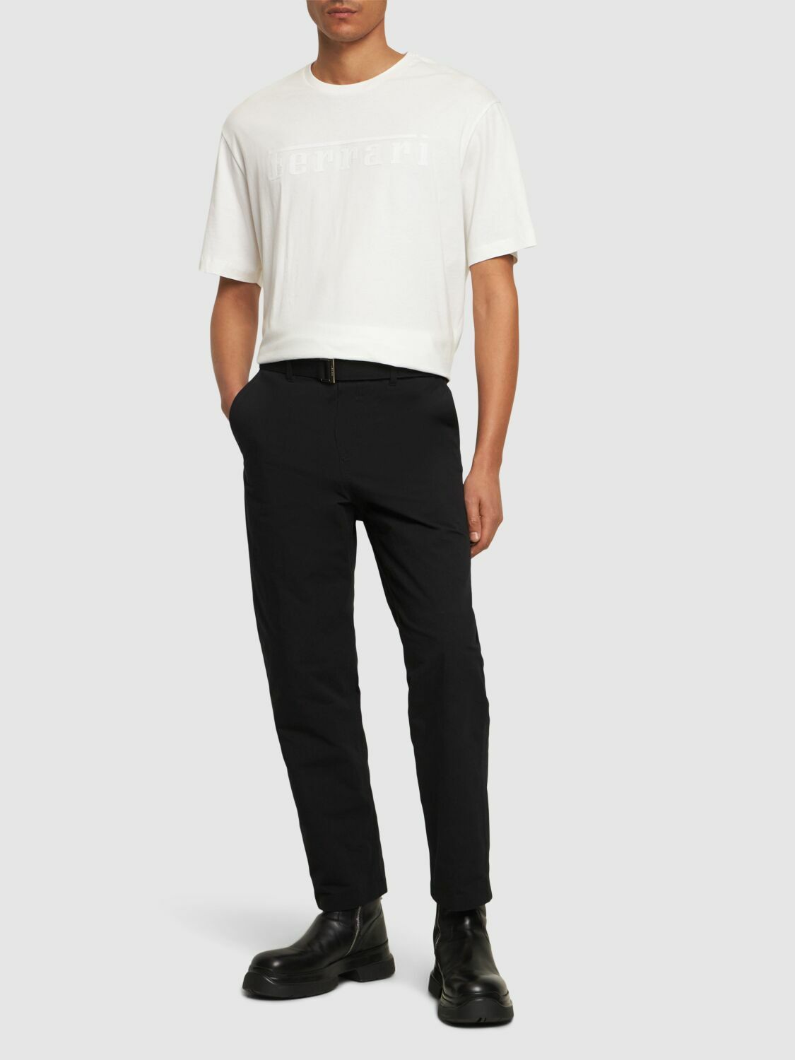 FERRARI - Logo Oversize Cotton Jersey T-shirt Ferrari