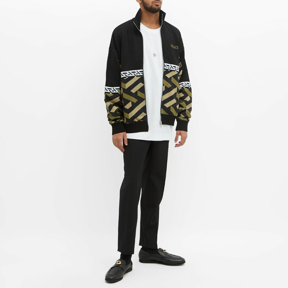 Versace Men's Geometric Logo Track Jacket in Black/Yellow Versace