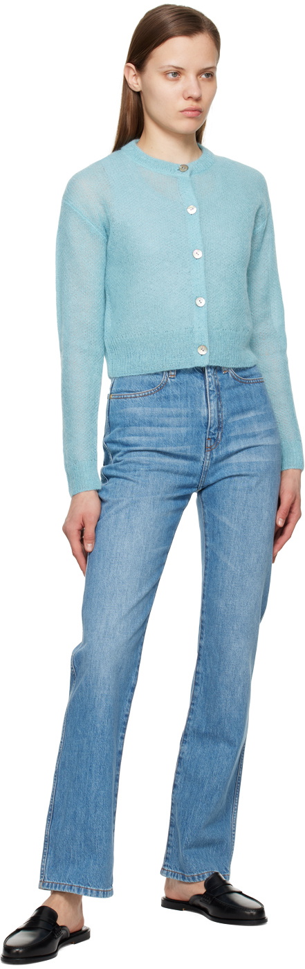 Vince Blue Brushed Button Cardigan Vince
