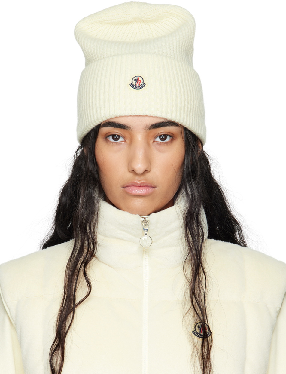 Moncler Off-White Wool Beanie Moncler
