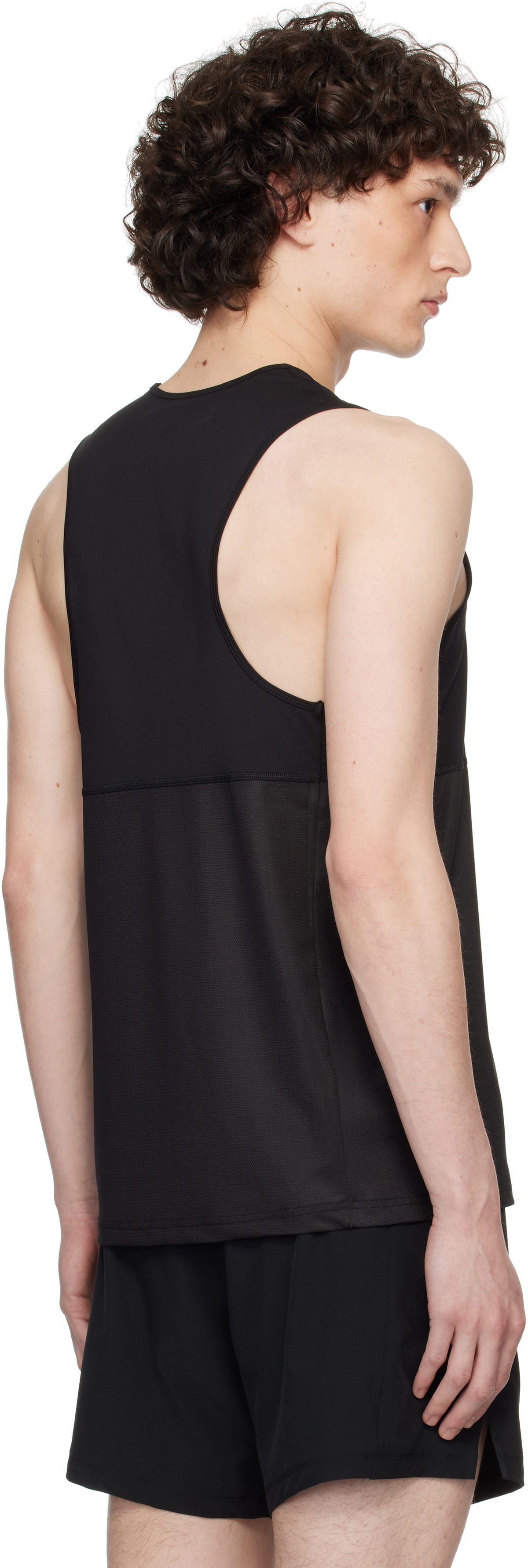 District Vision Black Panelled Mesh Singlet Tank Top District Vision