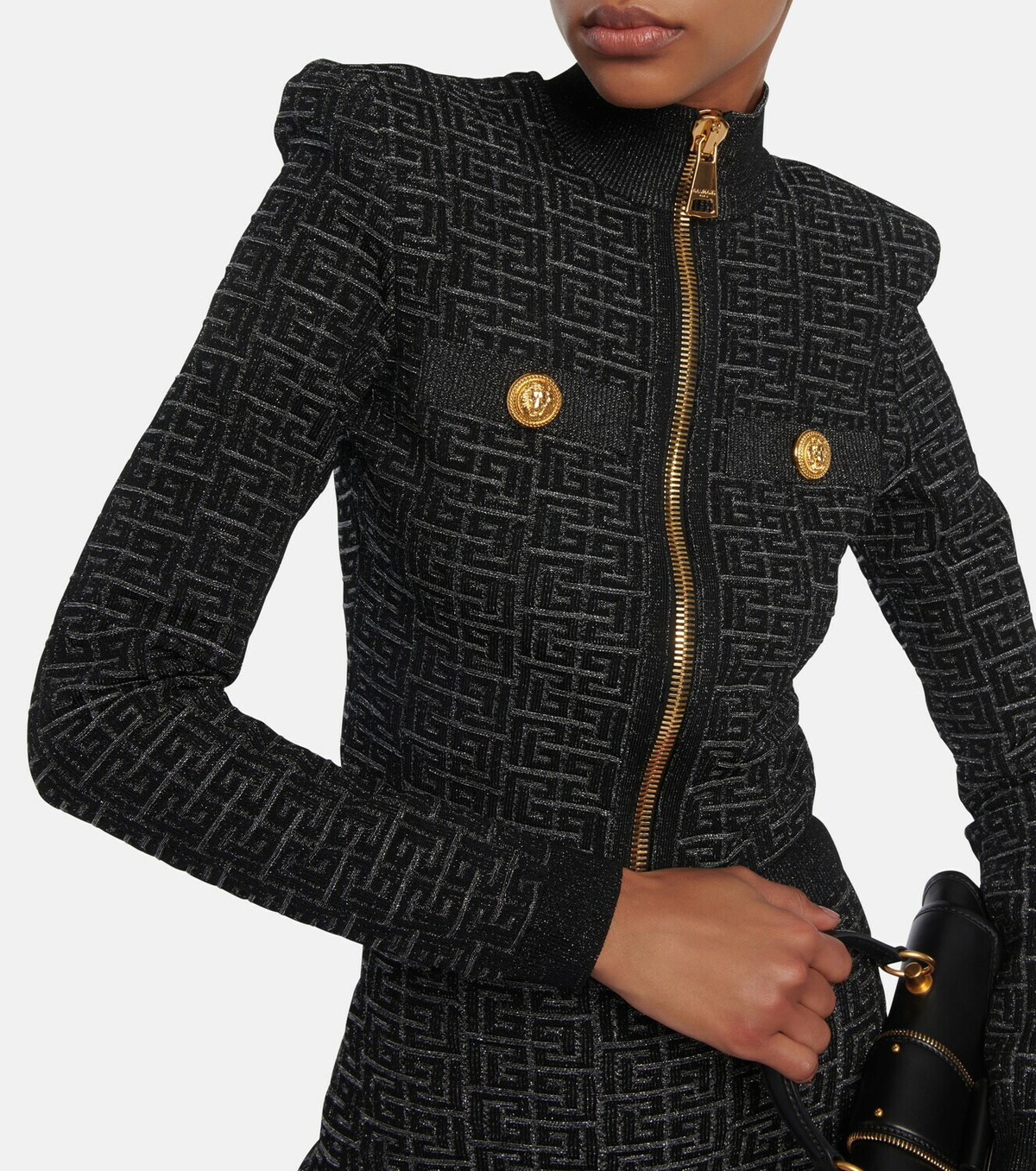 Balmain - Monogram jacquard zip-up cardigan Balmain