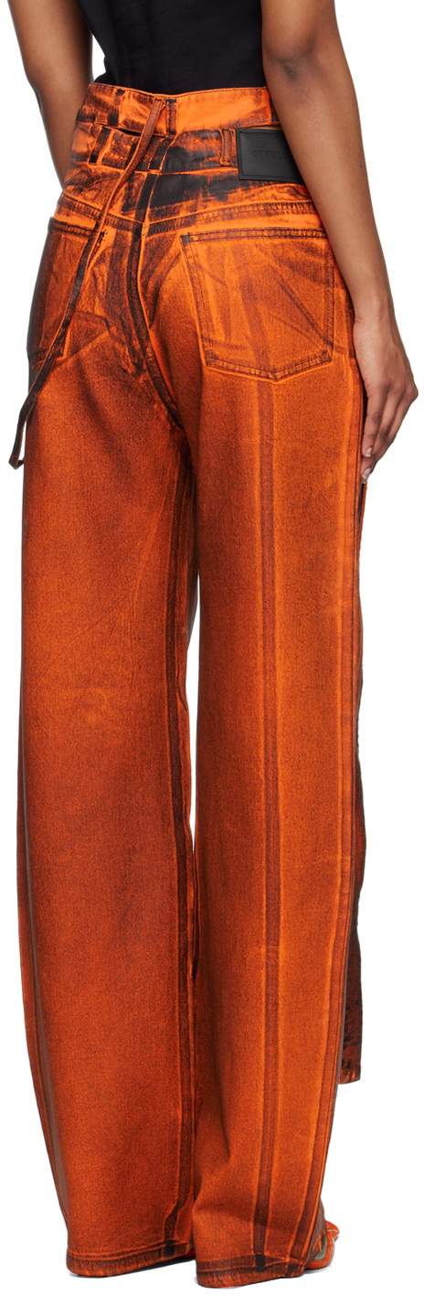 Ottolinger SSENSE Exclusive Orange & Black Jeans Ottolinger
