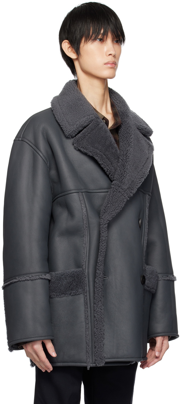 Wooyoungmi Gray Reversible Shearling Jacket Wooyoungmi