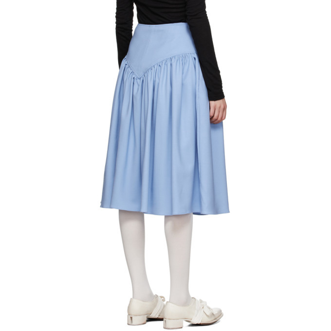 Vejas Blue Wool Basque Skirt Vejas Maksimas