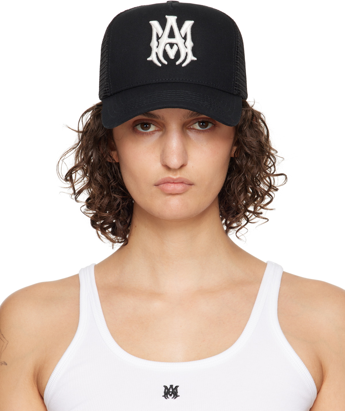AMIRI Black MA Logo Trucker Cap Amiri