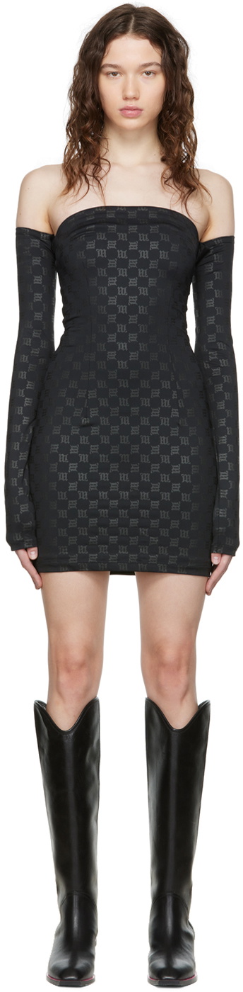 MISBHV Black Monogram Mini Dress MISBHV