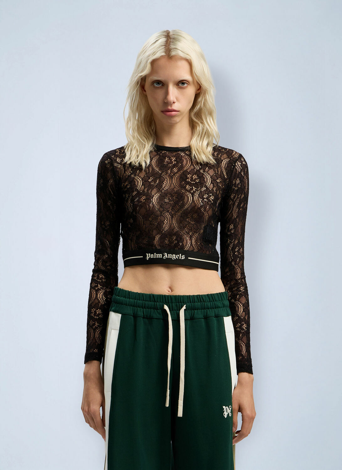 Palm Angels Classic Logo Lace Top Palm Angels
