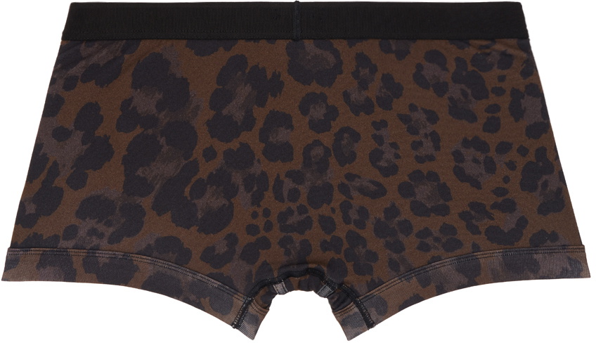 TOM FORD Brown Cotton Leopard Boxer Briefs TOM FORD