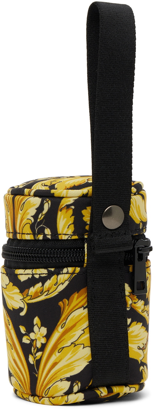 Versace Baby Black & Gold Barocco Pacifier Holder Versace