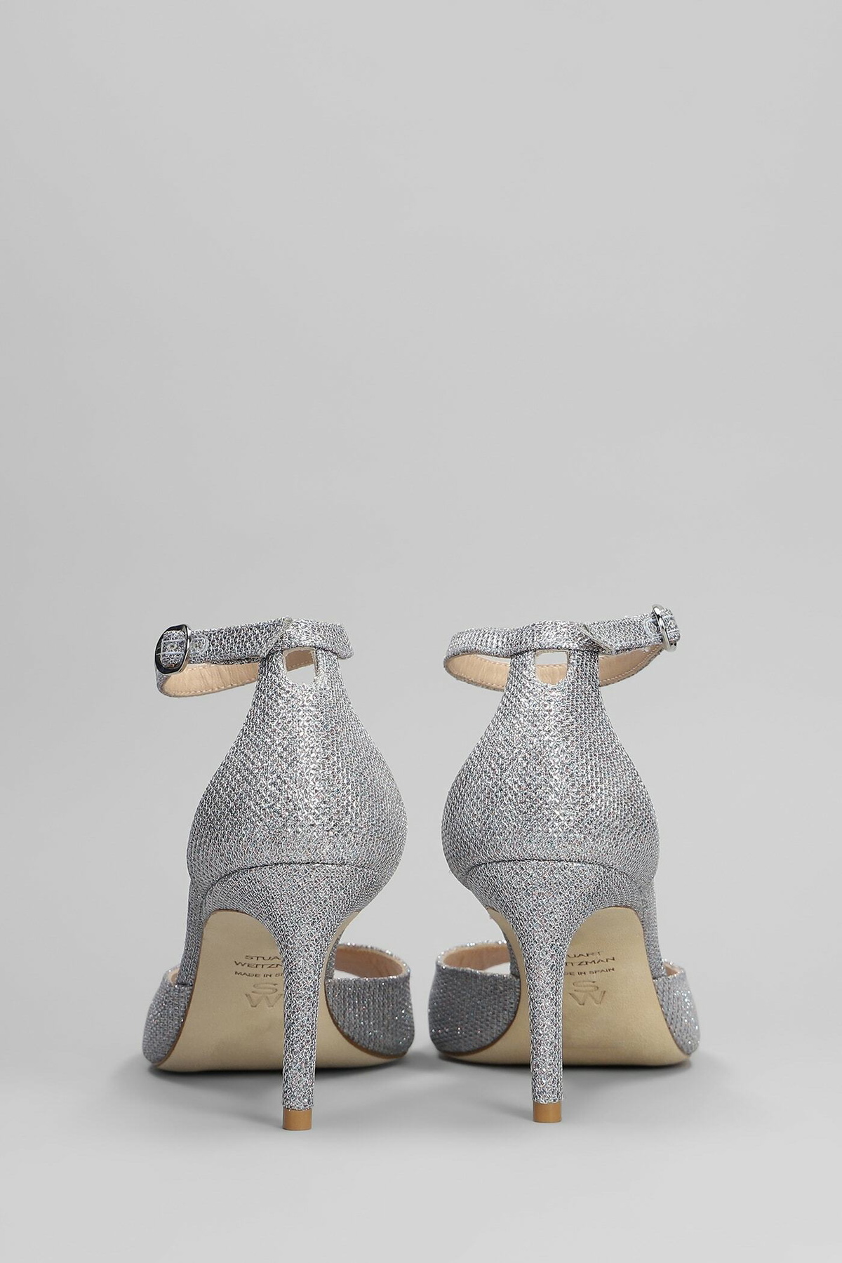 Stuart Weitzman Nudistia 75 Sandals In Silver Leather Stuart Weitzman