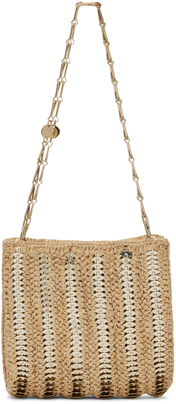 Rabanne Beige Iconic 1969 Raphia Bag Paco Rabanne