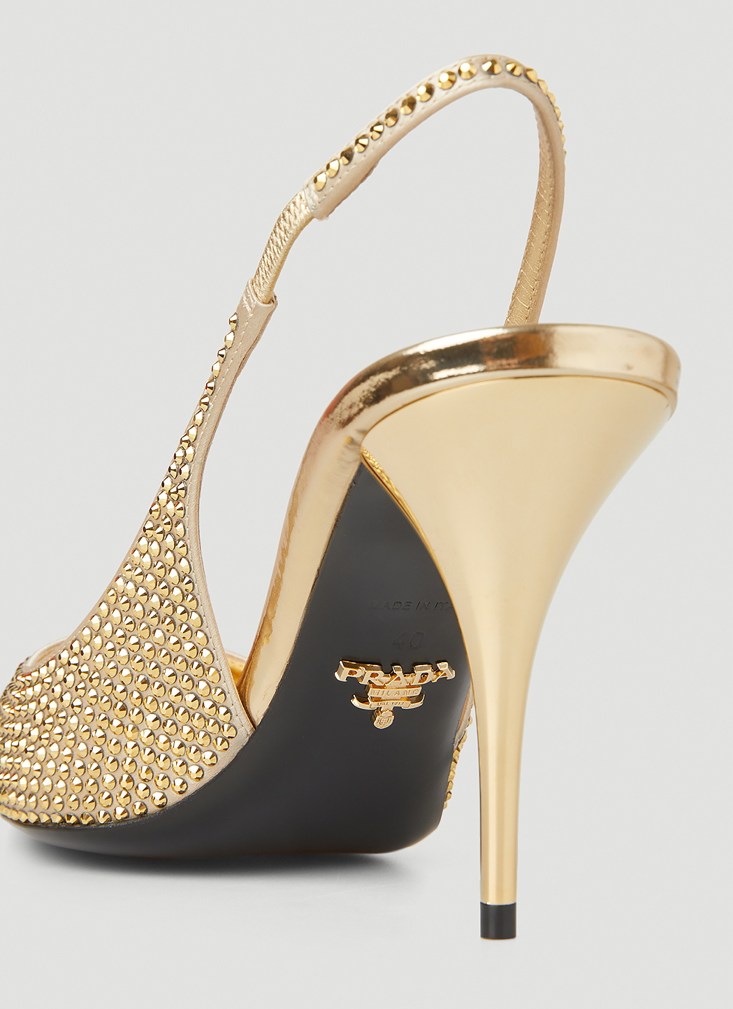 Prada Crystal Embellished Slingback Heels Prada