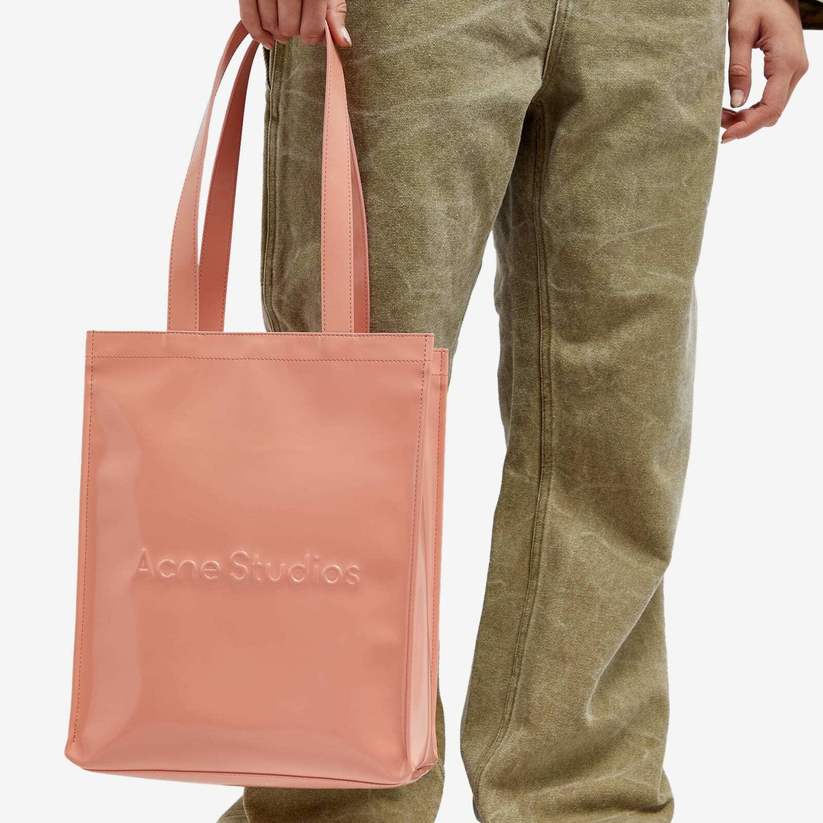 Acne Studios Women's Logo Shopper Portrait in Salmon Pink Acne Studios