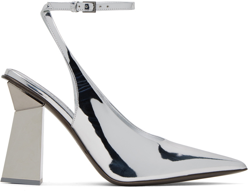 Valentino Garavani Silver One Stud Hyper Heels Valentino Garavani