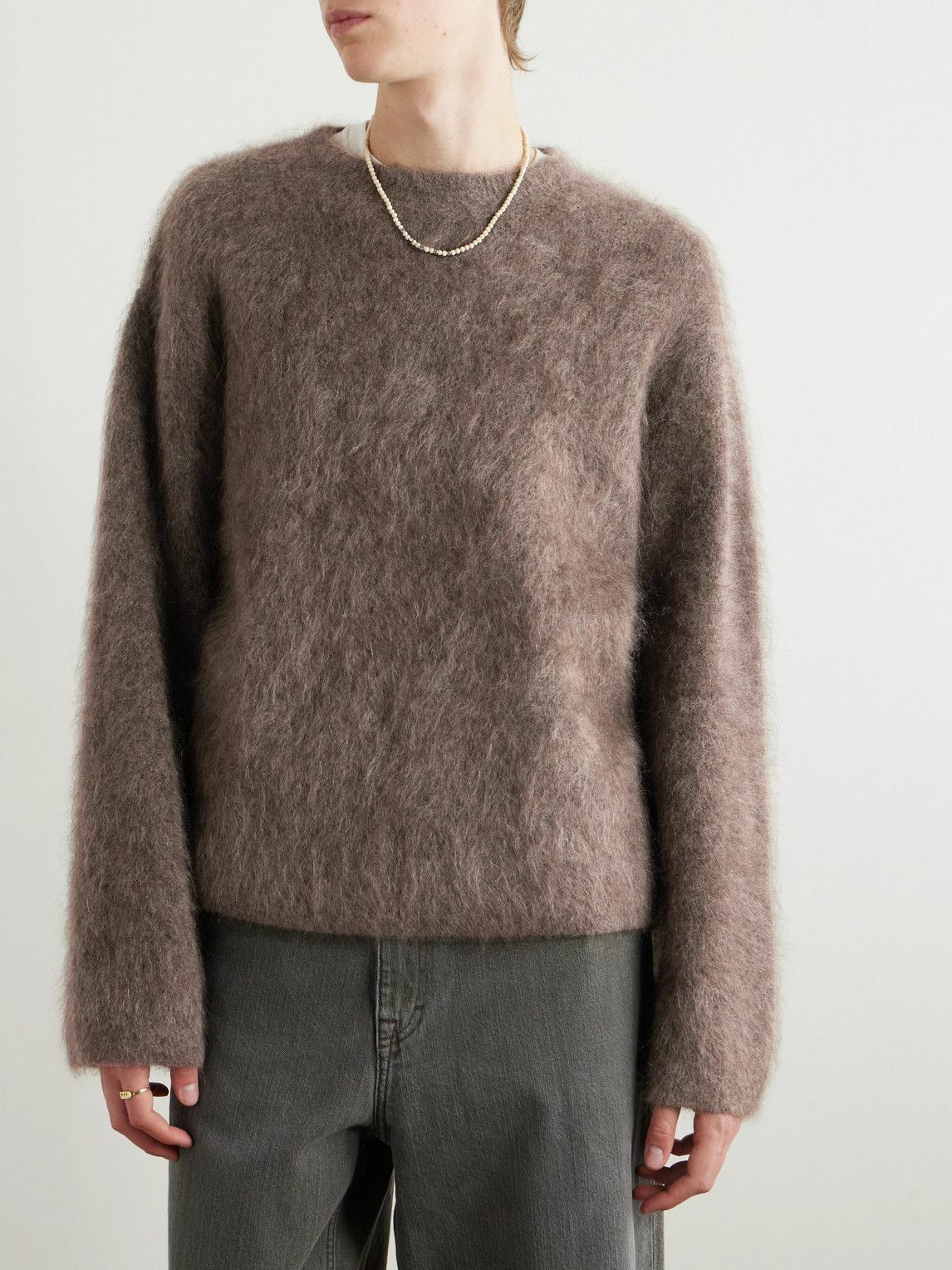 Séfr - Jermaine Brushed Mohair-Blend Sweater - Brown Séfr