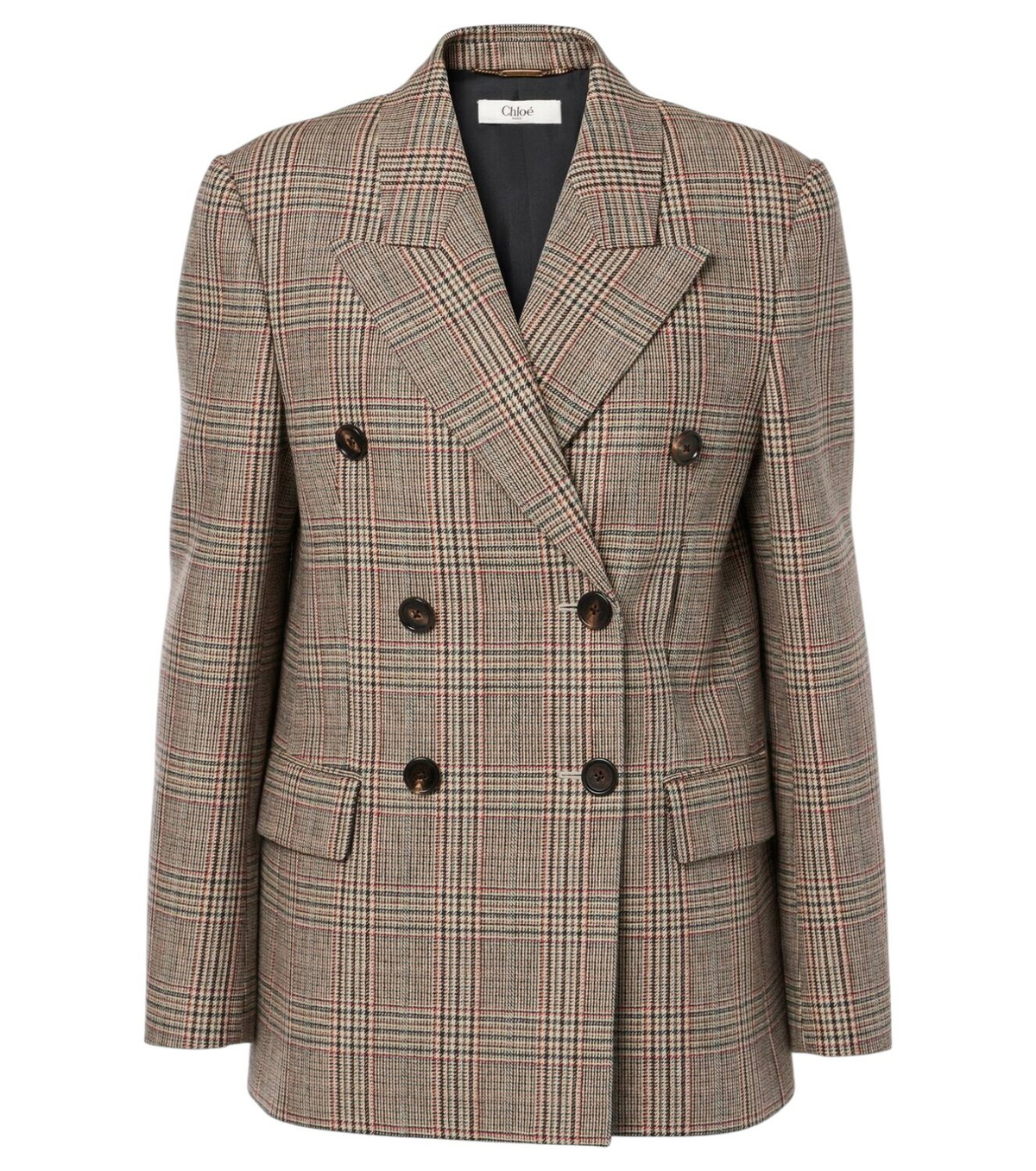 Chloé Prince of Wales check wool-blend blazer Chloe