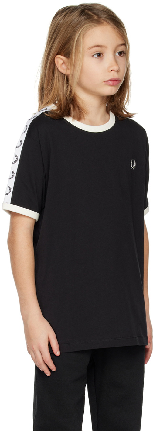 Fred Perry Kids Black Taped Ringer T-Shirt Fred Perry