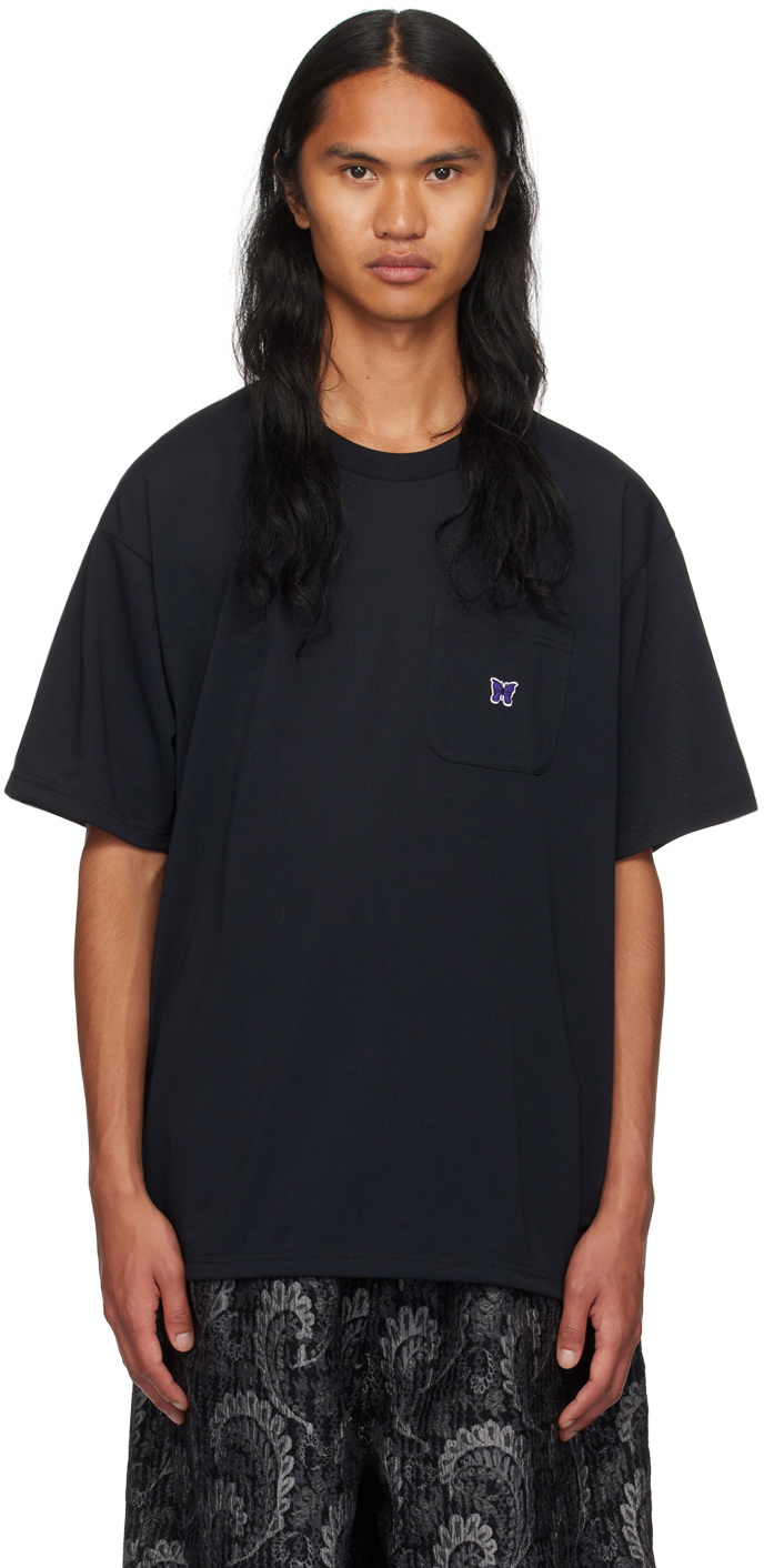 NEEDLES Black Embroidered T-Shirt Needles