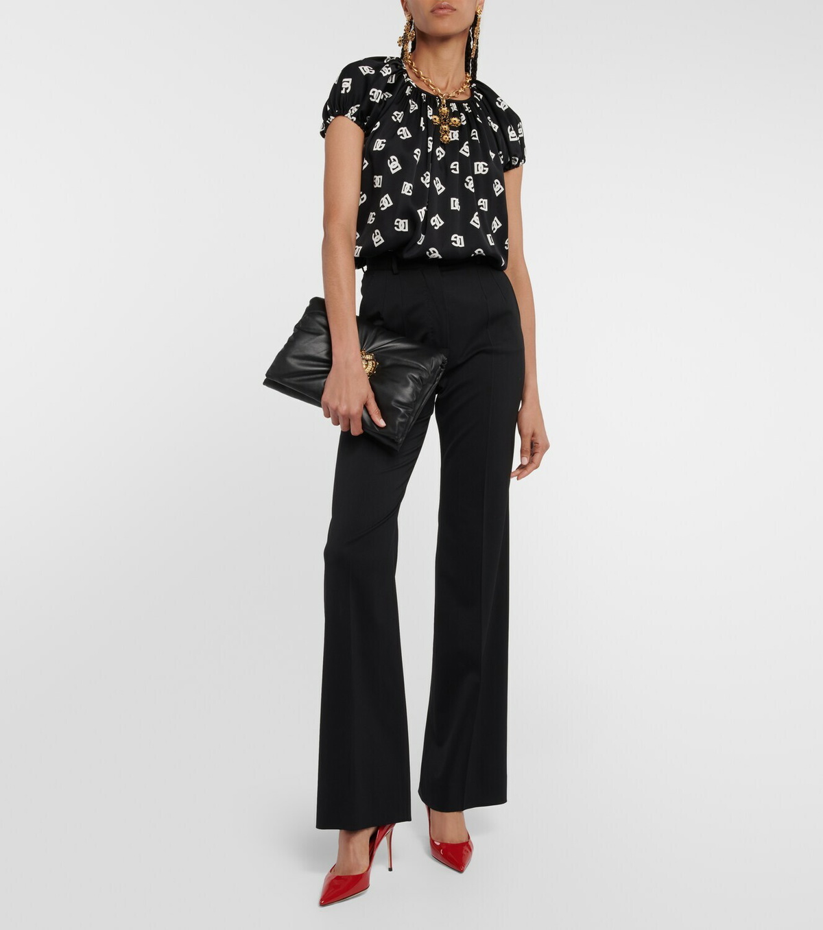 Dolce&Gabbana DG logo silk-blend top Dolce & Gabbana