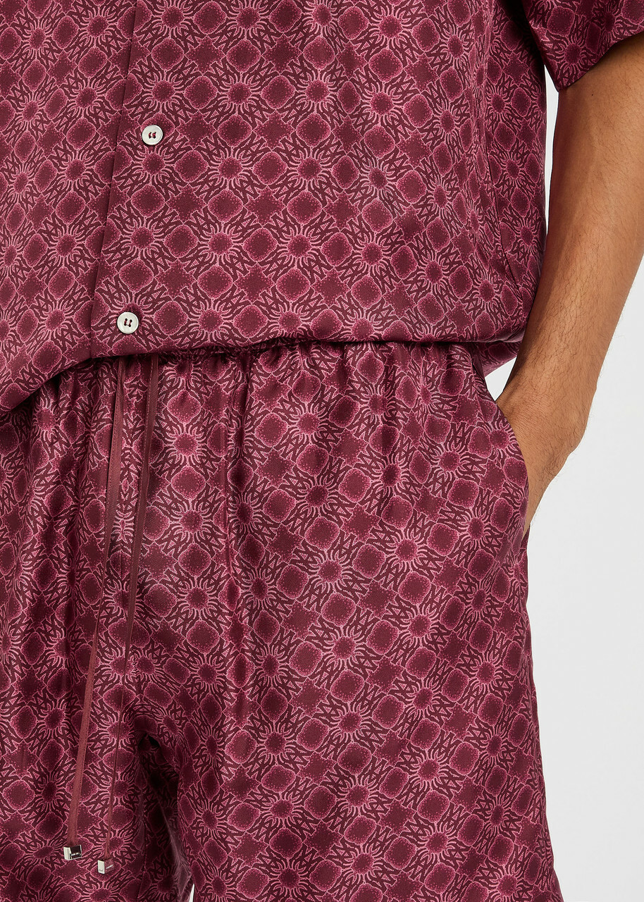 Amiri MA Quad Logo-monogrammed Silk Shorts Dark Red Amiri
