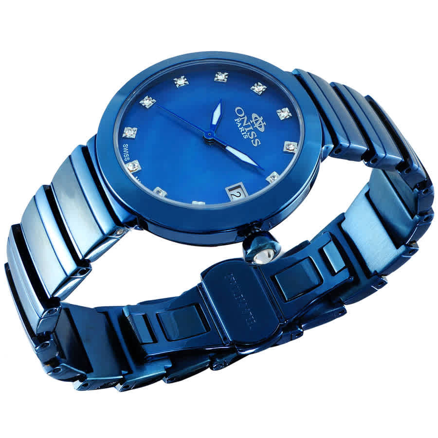 Oniss ON5559SS Quartz Blue Dial Ladies Watch ON5559SSIPBU Oniss