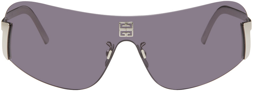 Givenchy Silver Rimless Thin Mask Sunglasses Givenchy