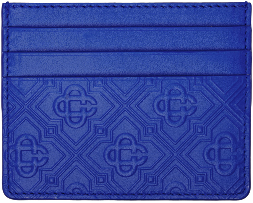 Casablanca Blue Embossed Card Holder Casablanca