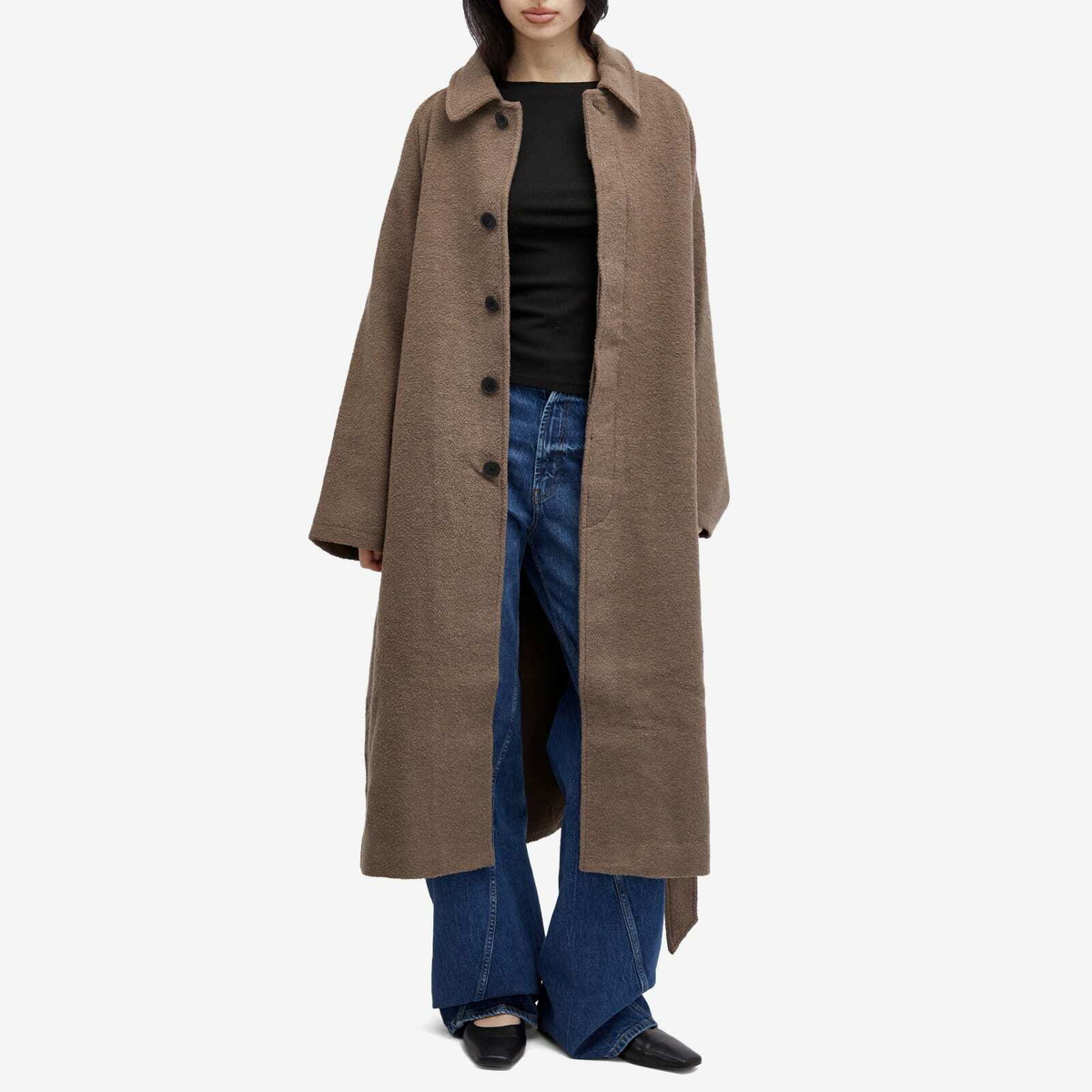 Meotine Women's Joel Boucle Long Coat in Grey Meotine