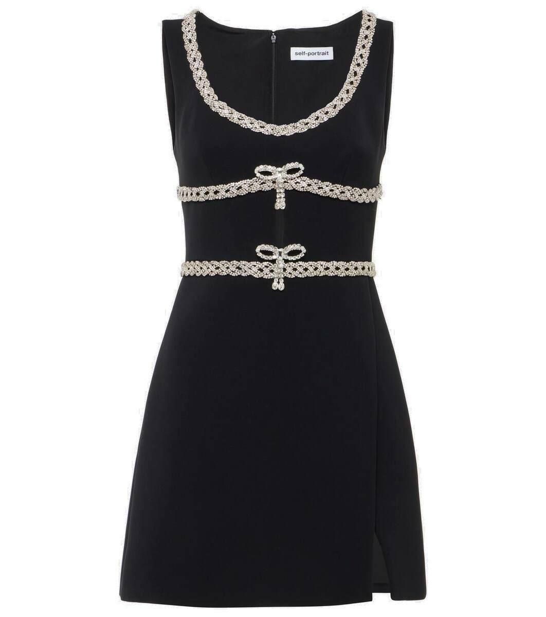 Self-Portrait Crystal-embellished crêpe minidress Self-Portrait
