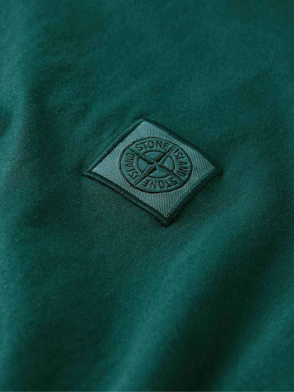 Stone Island - Logo-Embroidered Garment-Dyed Cotton-Jersey T-Shirt ...