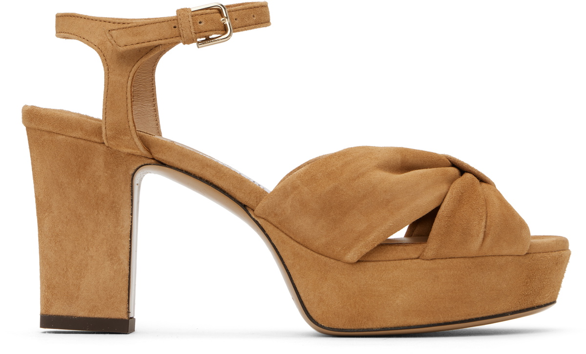 Jimmy Choo Tan Heloise 80 Heeled Sandals Jimmy Choo