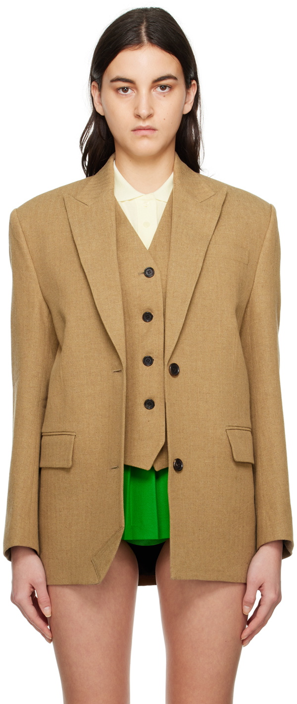 Pushbutton Brown Peaked Blazer Pushbutton