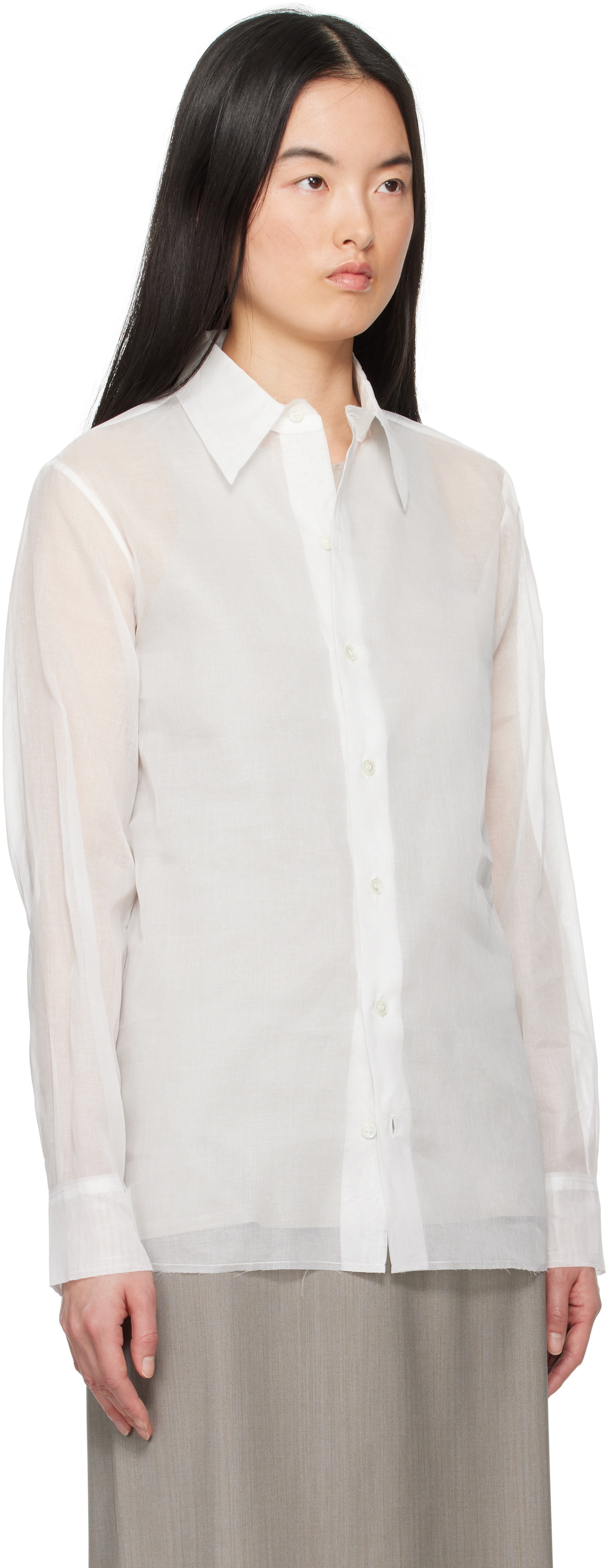 Gabriela Coll Garments White No.197 Taffeta Shirt Gabriela Coll