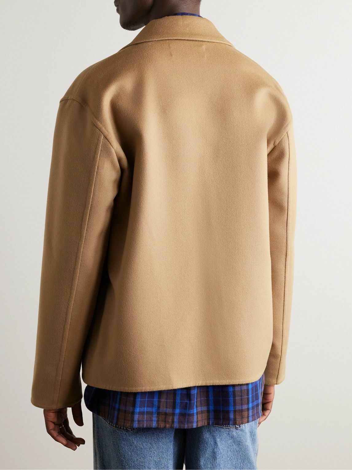 LOEWE - Leather-Trimmed Wool and Cashmere Jacket - Brown Loewe