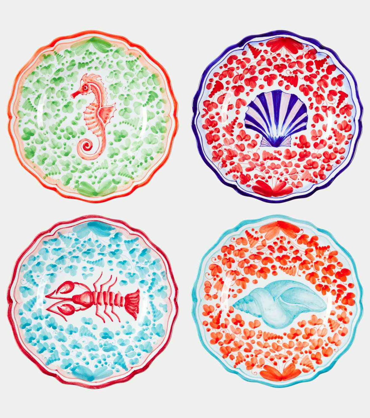 Les-Ottomans Dots set of 4 ceramic dinner plates Les Ottomans