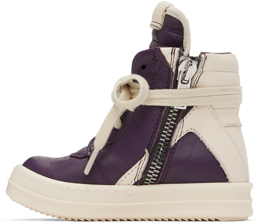 Rick Owens Baby Purple & Off-White Geobasket Sneakers Rick Owens