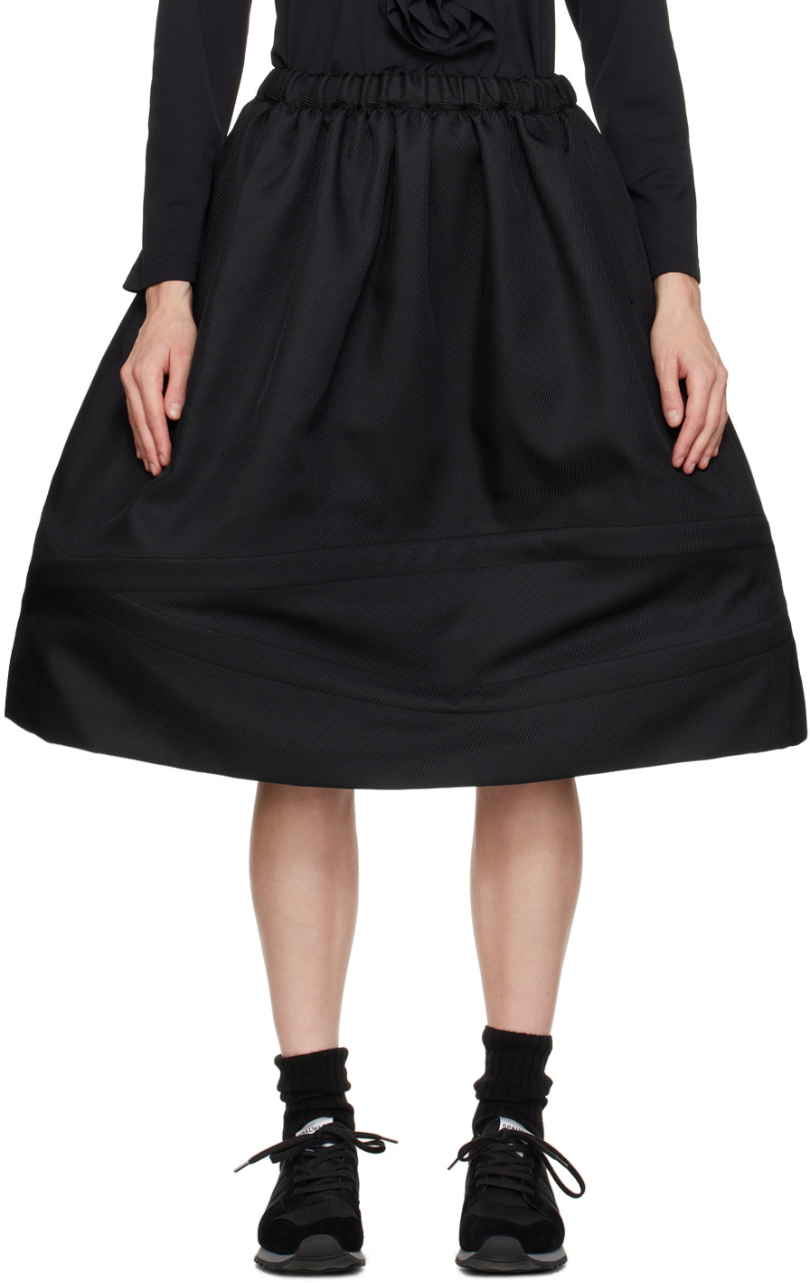 Comme des Garçons Comme des Garçons Black Structured Midi Skirt Comme ...