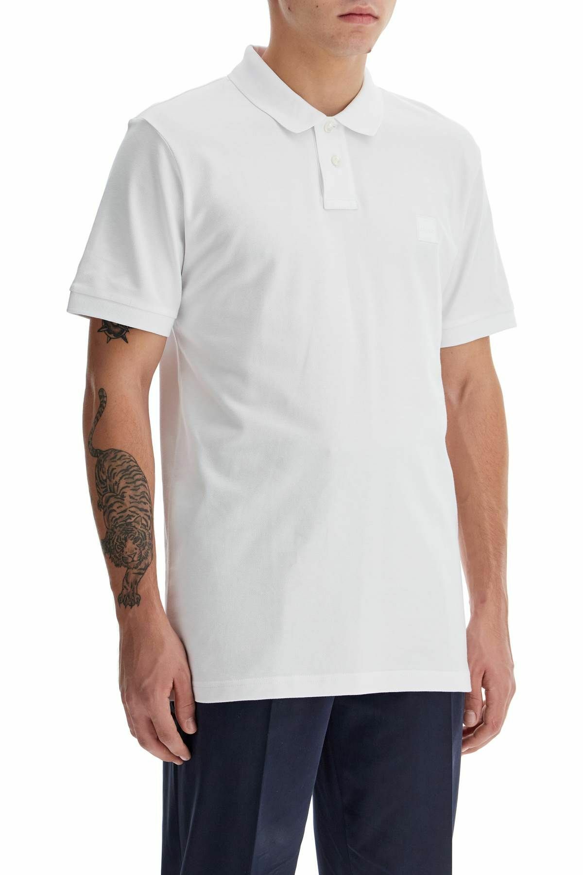 BOSS slim fit passenger polo shirt White BOSS