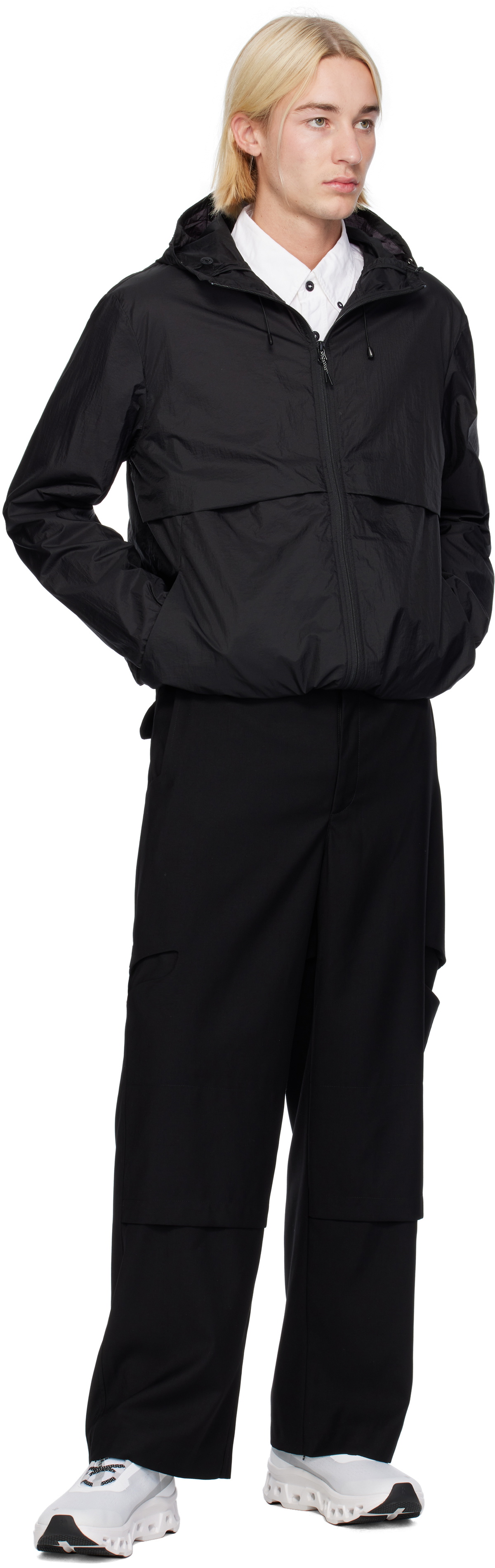 J EONGL I Black Overlap Cargo Pants