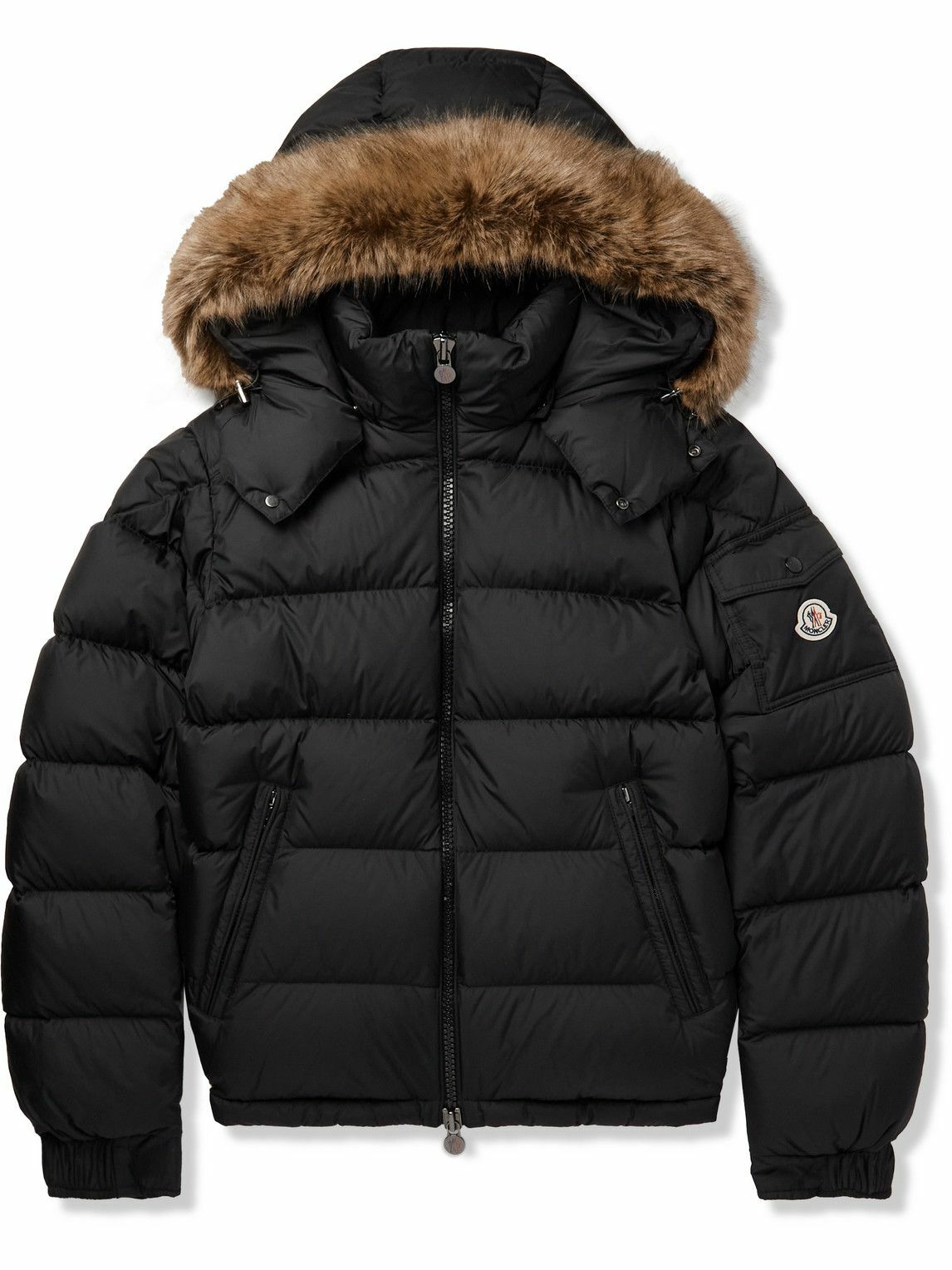 Moncler - Mayaf Faux Fur-Trimmed Quilted Shell Down Jacket - Black Moncler