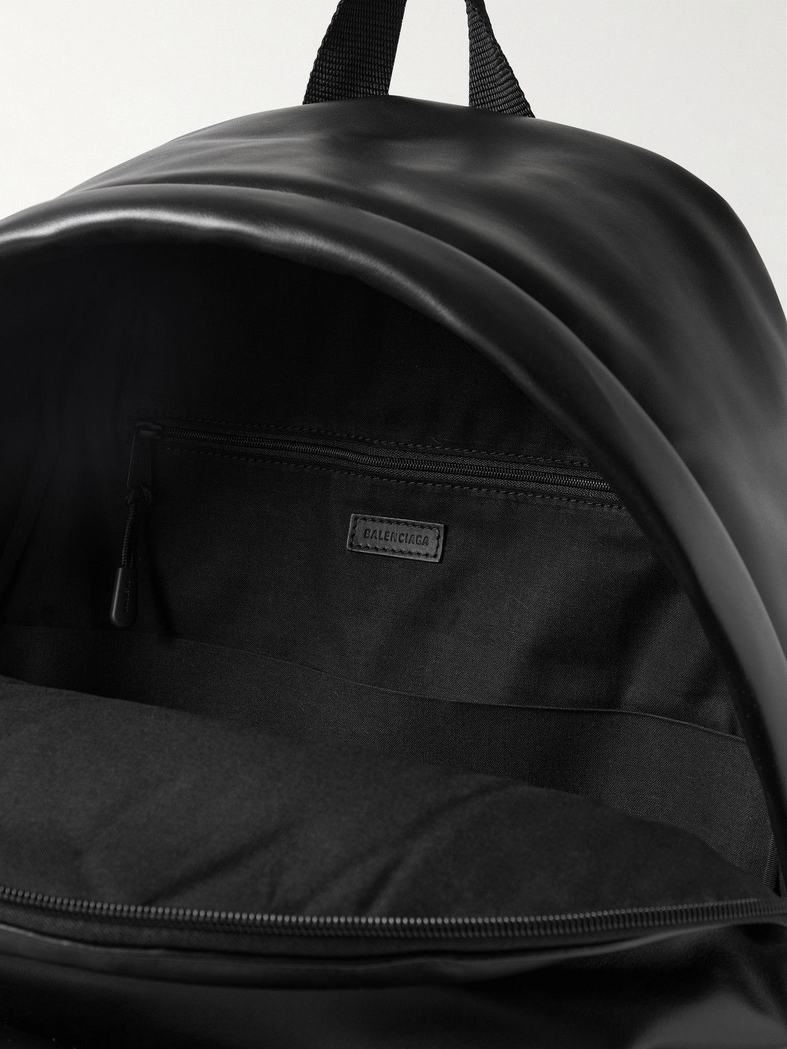 Balenciaga - Puffy Logo-Print Leather Backpack Balenciaga