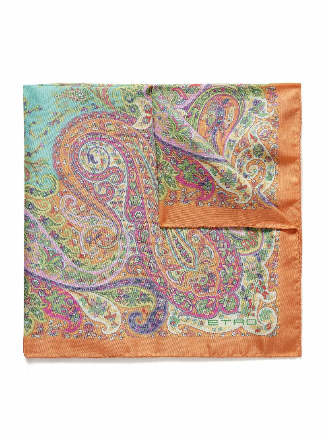 Etro - Paisley-Print Silk-Twill Pocket Square Etro
