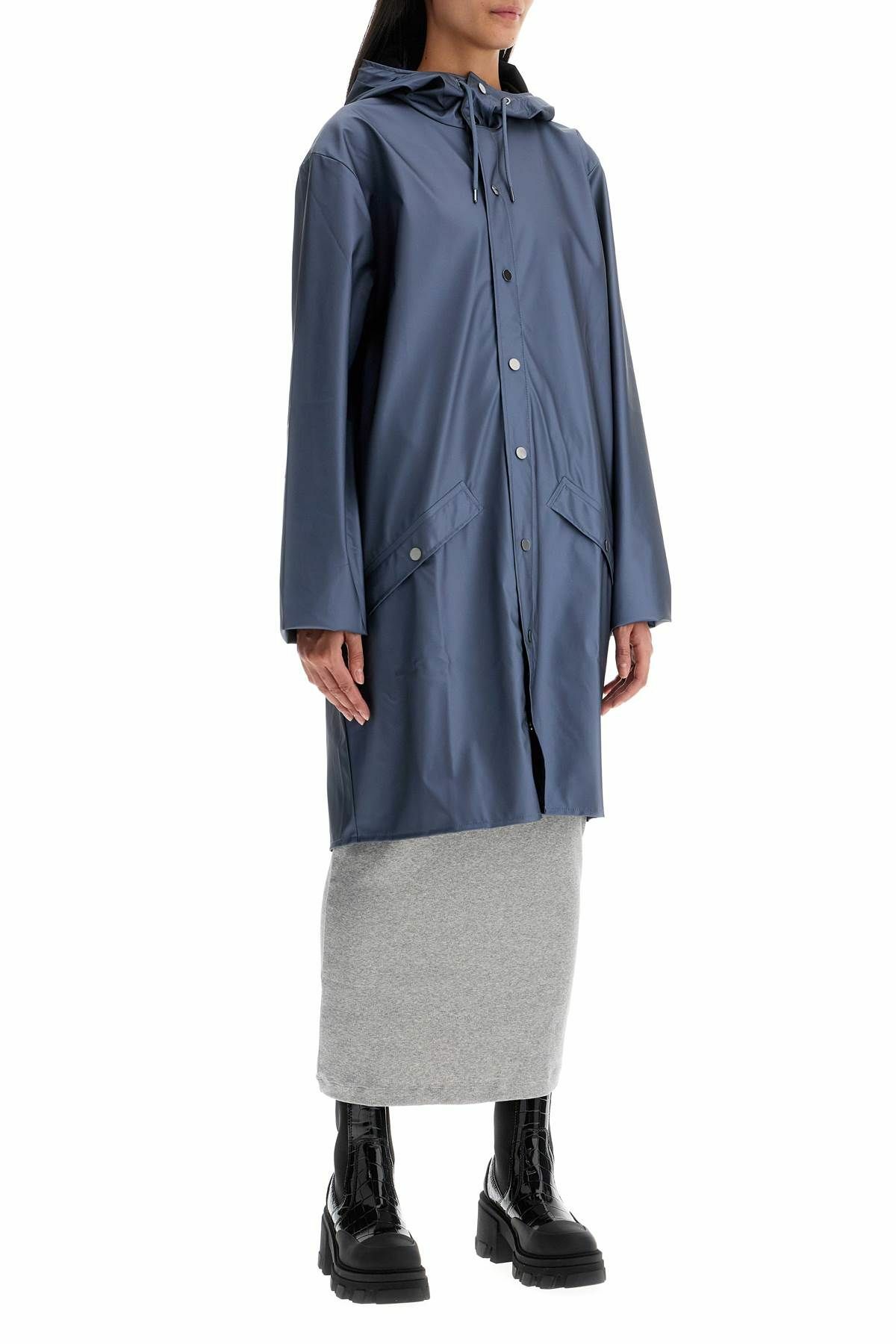 RAINS unisex long rain jacket Blue Rains