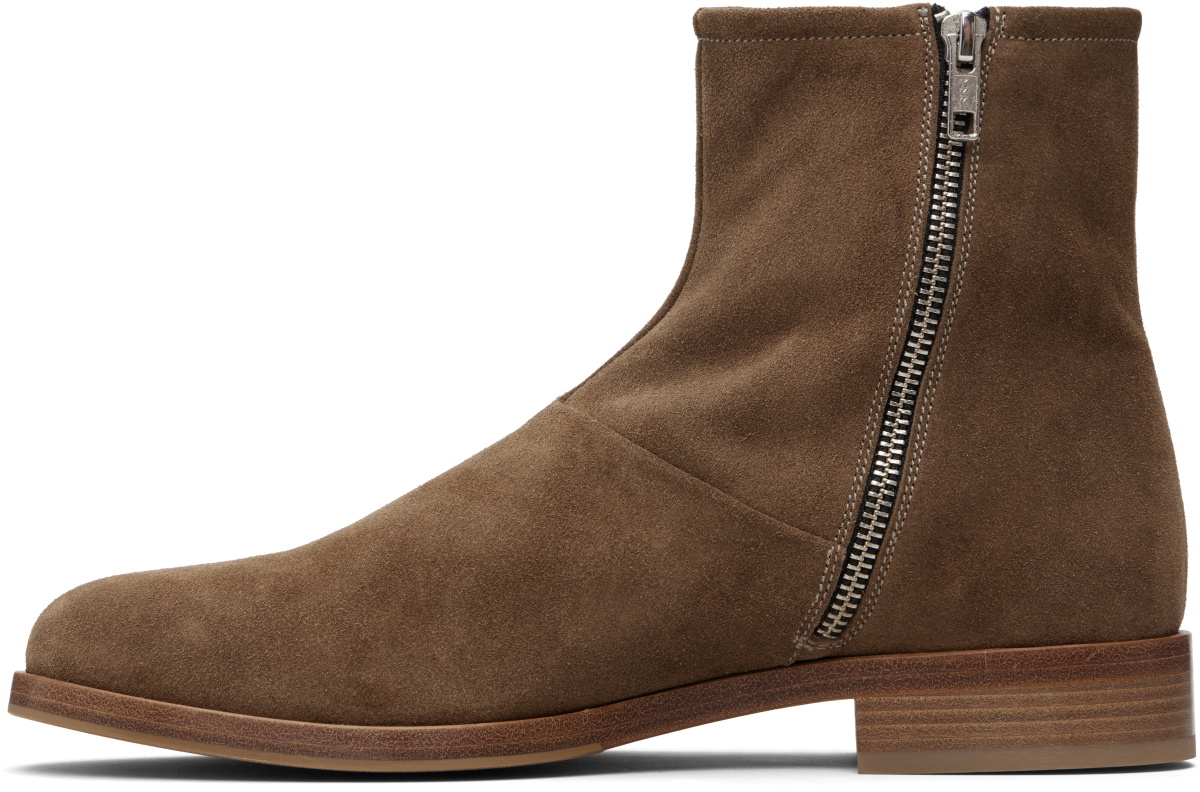 Common Projects Tan Suede Zipper Boots Common Projects